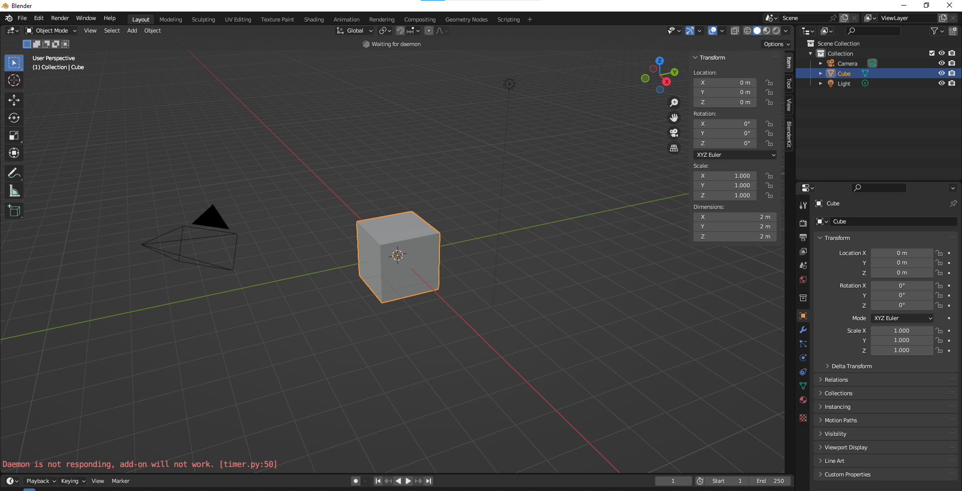 Daemon is not responding, addon will not work - OSError: [WinError 10014] The system detected an ...