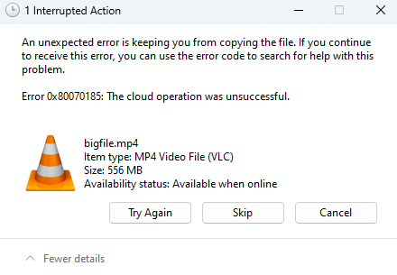 [Bug]: Unclear error message during virtual file download while server failure · Issue #6132 ...