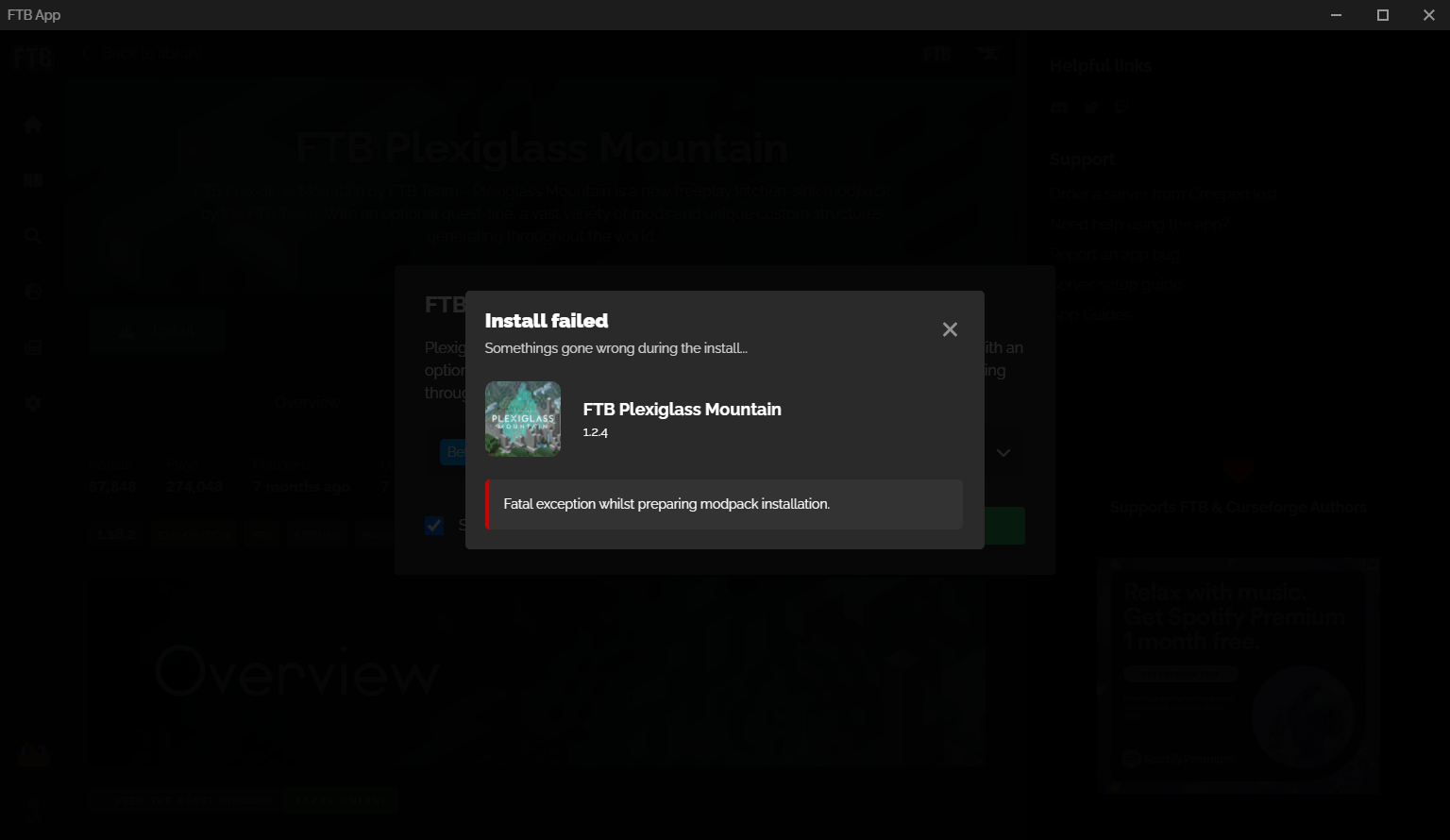 Plexiglass mountain incents not instaling · Issue #829 · FTBTeam/FTB-App · GitHub