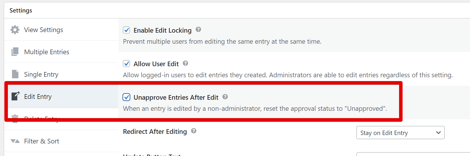 User Feature Request: Change Post Status & Approval when Entry modified · Issue #958 ...