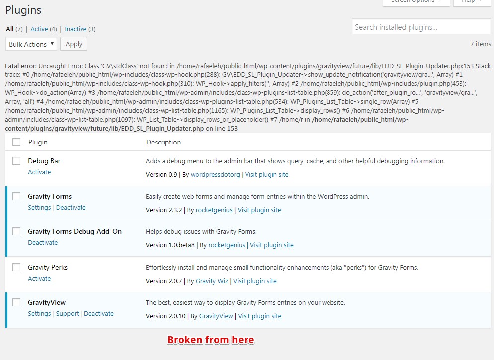 Fatal Error on Plugins page when GV is activated on a subsite of a Multisite network · Issue ...