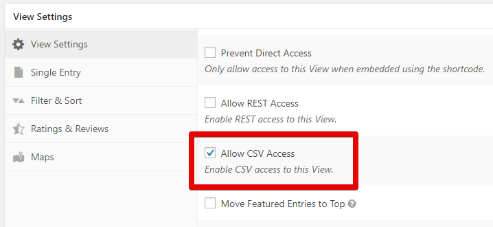 Unlock the "Allow CSV Access" option to list all entries · Issue #1306 ...
