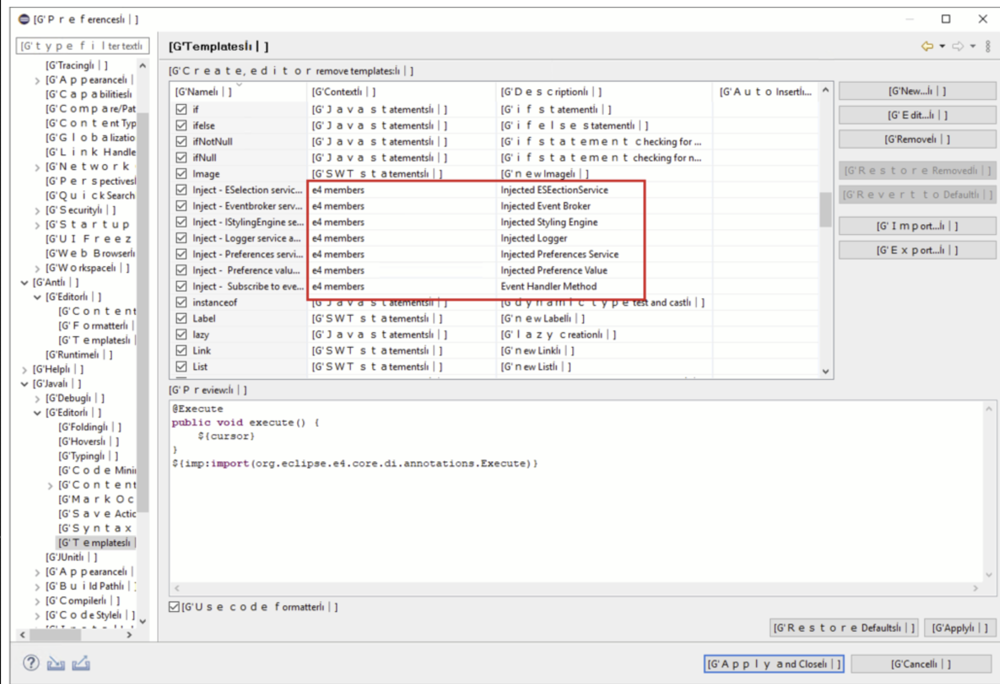 [tvt] Strings In The Plugin Org Eclipse E4 Tools Jdt Templates Need To Be Externalized For