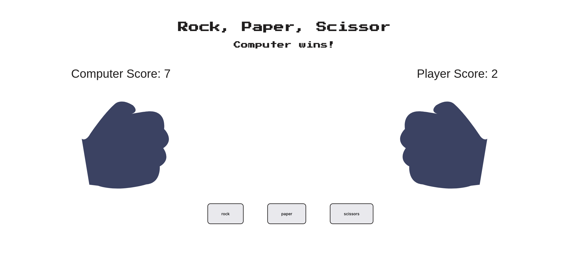 Github Kimicasaminarock Paper Scissors Rock Paper Scissors Game Built With Vanilla Javascript 1283