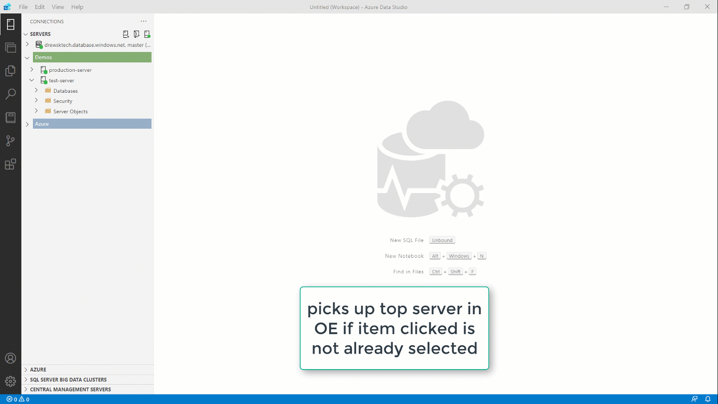 context menu uses incorrect node if not also selected · Issue #16904 · microsoft/azuredatastudio ...
