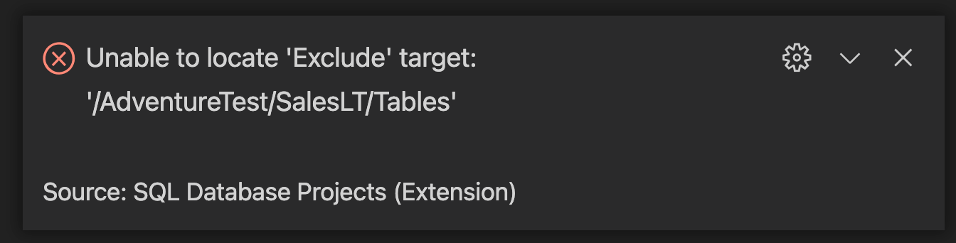 SQL proj exclude menu item on folders gives error message · Issue #17984 · microsoft ...