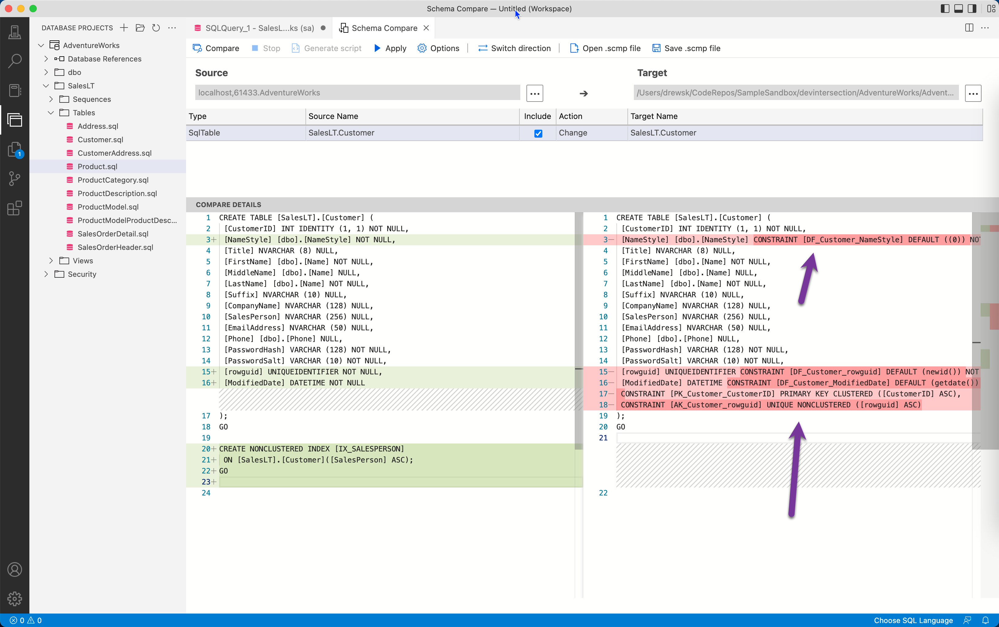 schema compare drops constraints on table if other changes are made to table · Issue #21378 ...