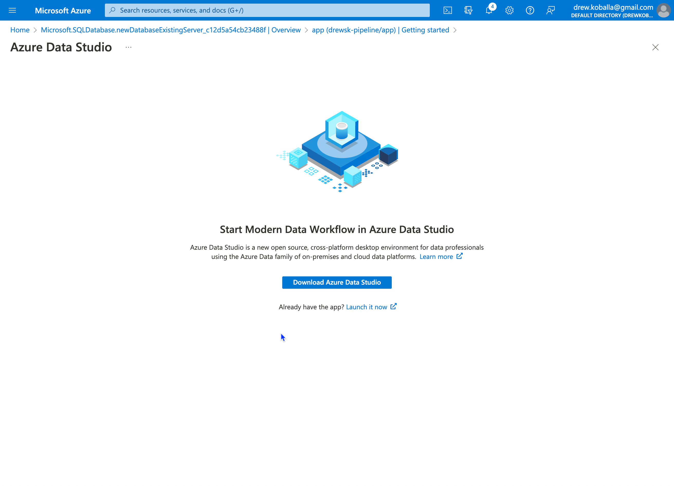 error message when launching ADS from portal · Issue #21983 · microsoft/azuredatastudio · GitHub