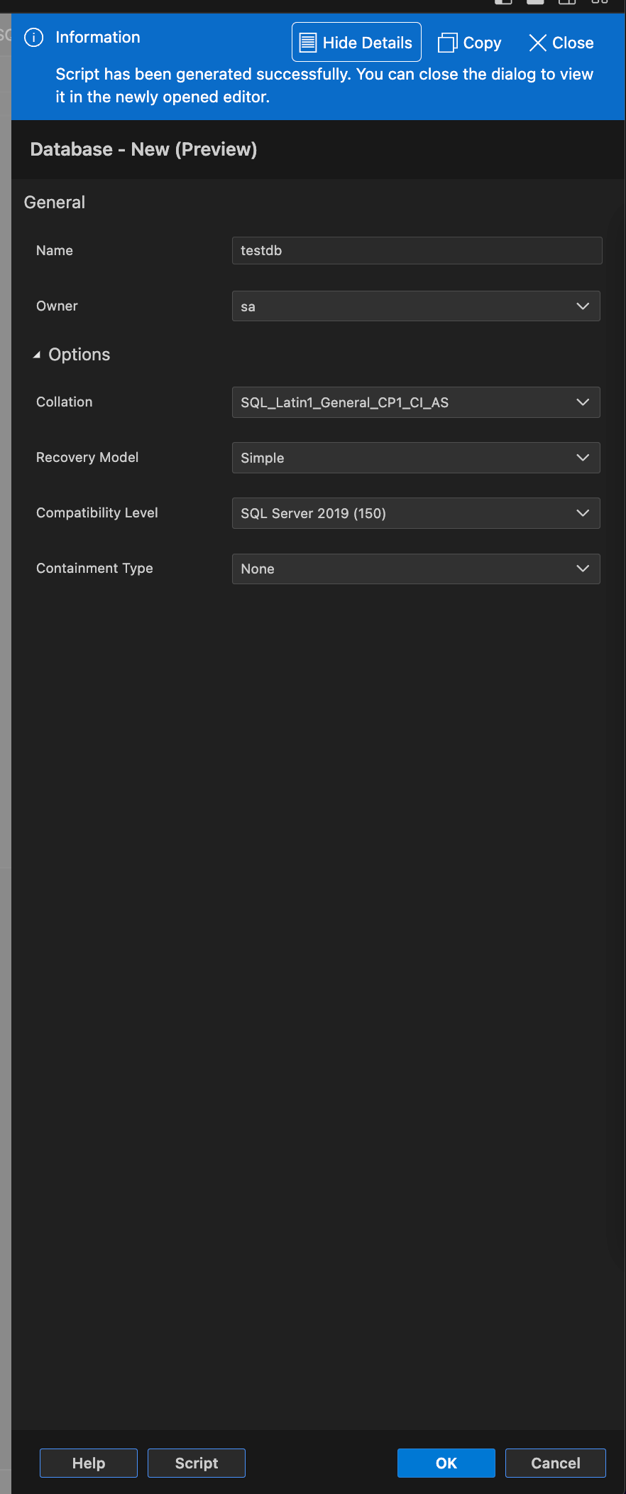 create new database dialog success button is ambiguous · Issue #23647 · microsoft ...