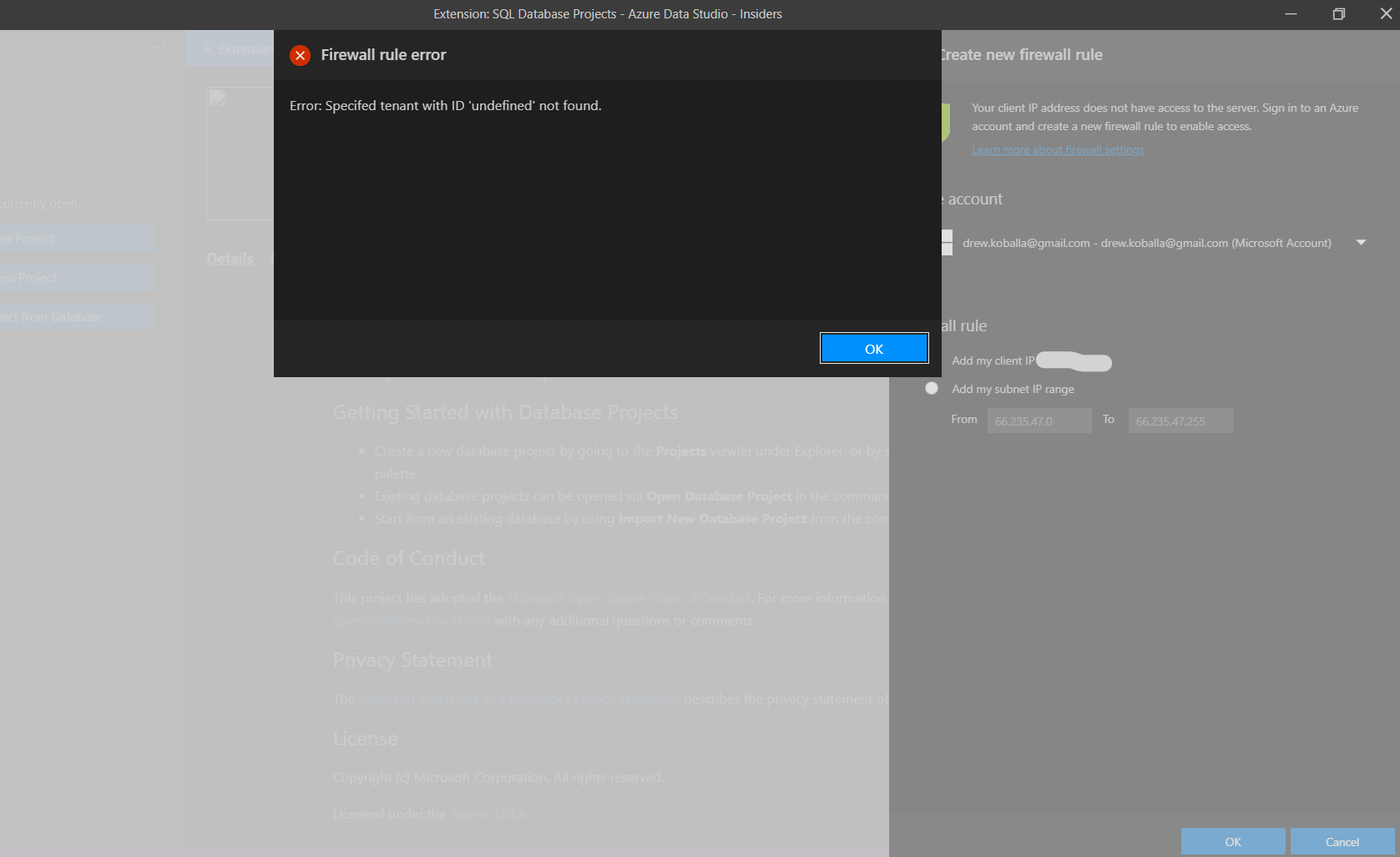 Unable to create firewall rule if SqlLogin authentication was used (regression) · Issue #11492 ...