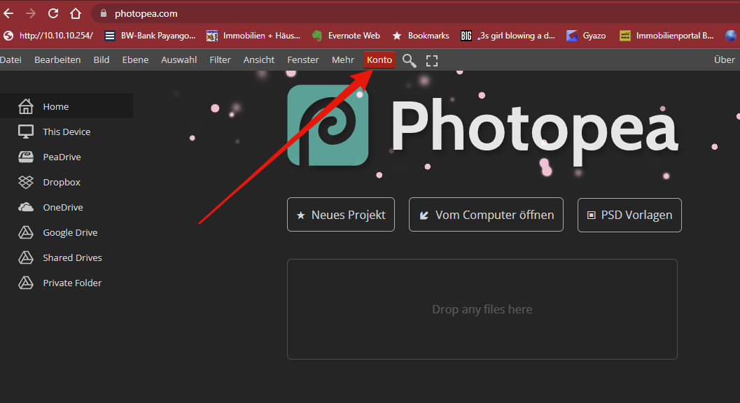 Kann mich nicht einloggen, Account - Button ist rot und reagiert nicht · Issue #5245 · photopea ...