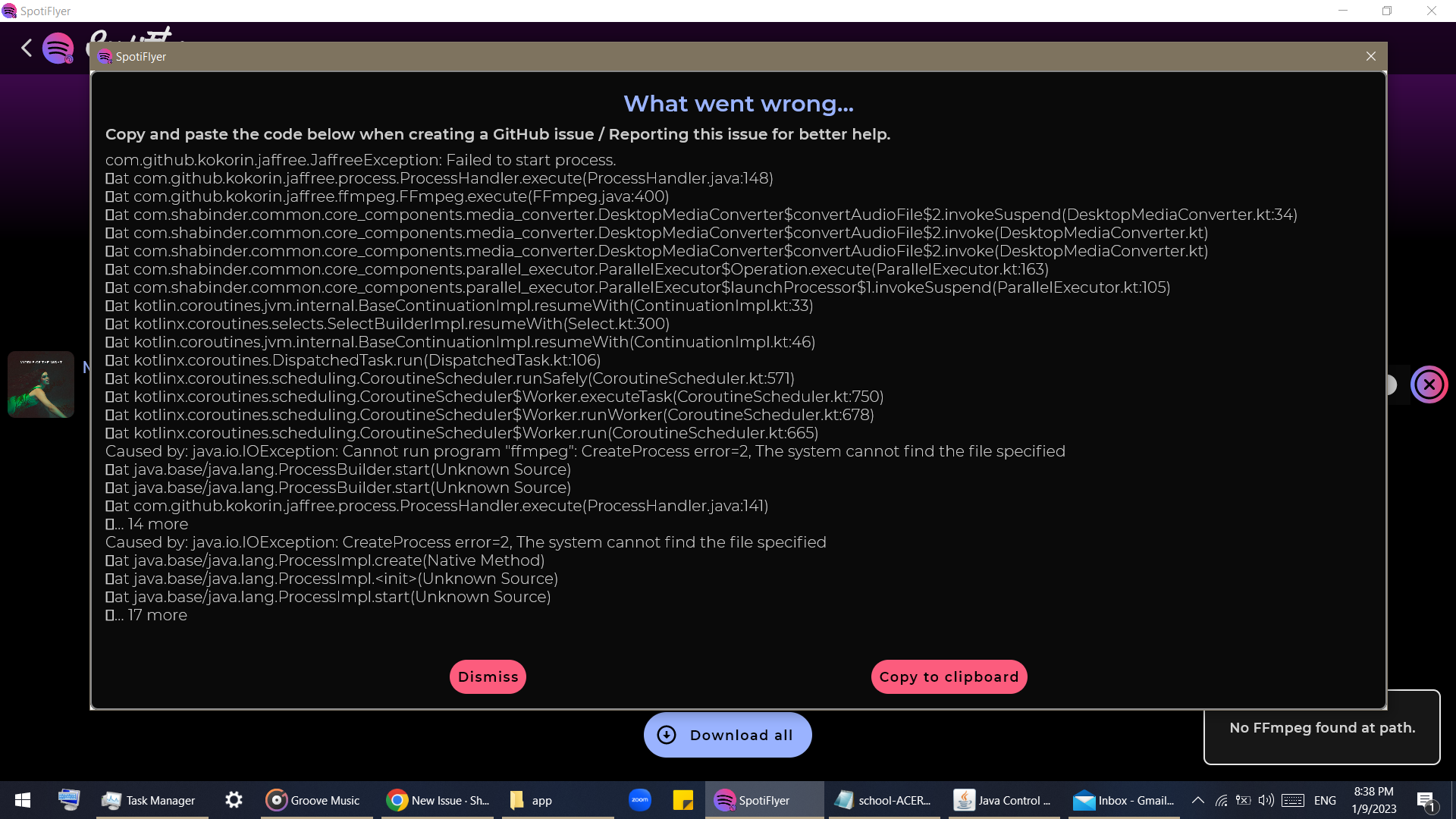 errorOccurred · Issue #2241 · Shabinder/SpotiFlyer · GitHub