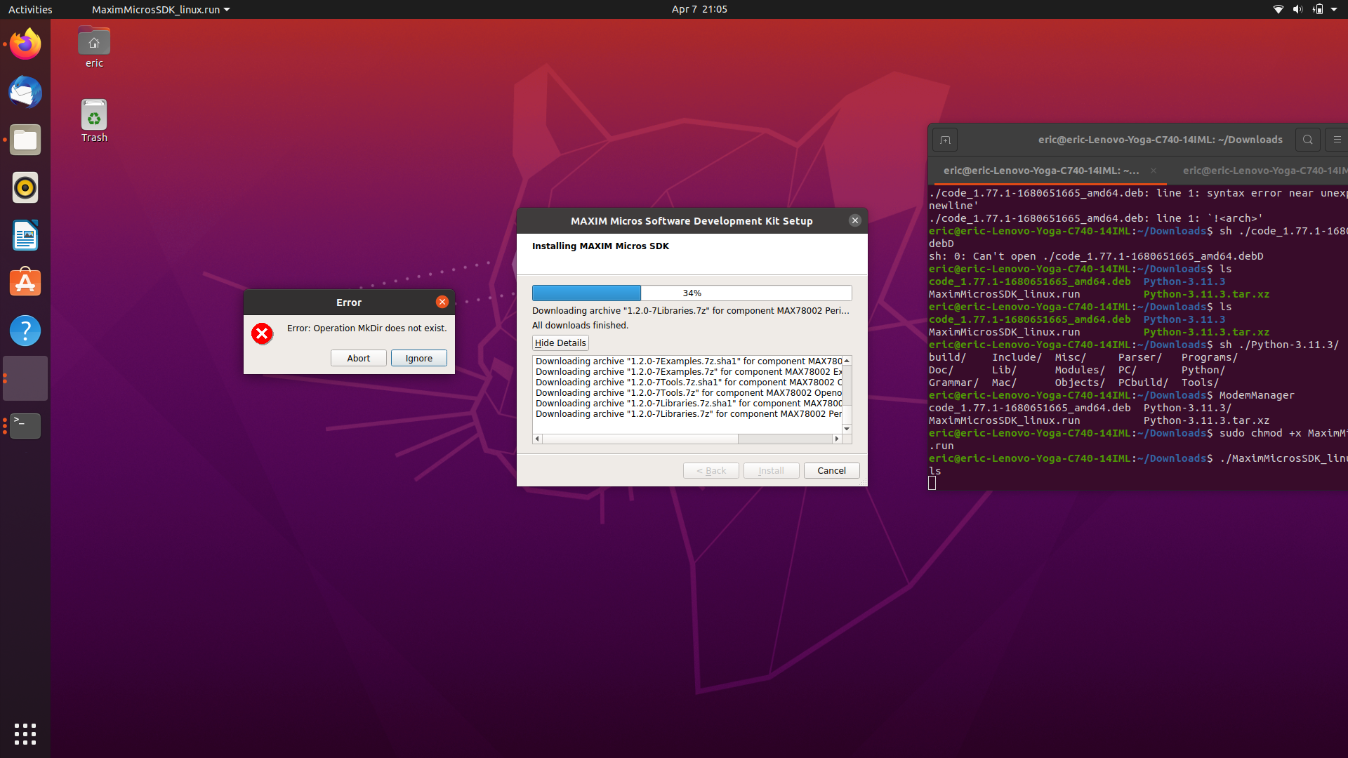 MSDK Installer Failure · Issue #542 · analogdevicesinc/msdk · GitHub