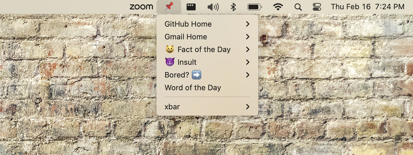 GitHub - madelinevogel/xbar-shortcut-plugin
