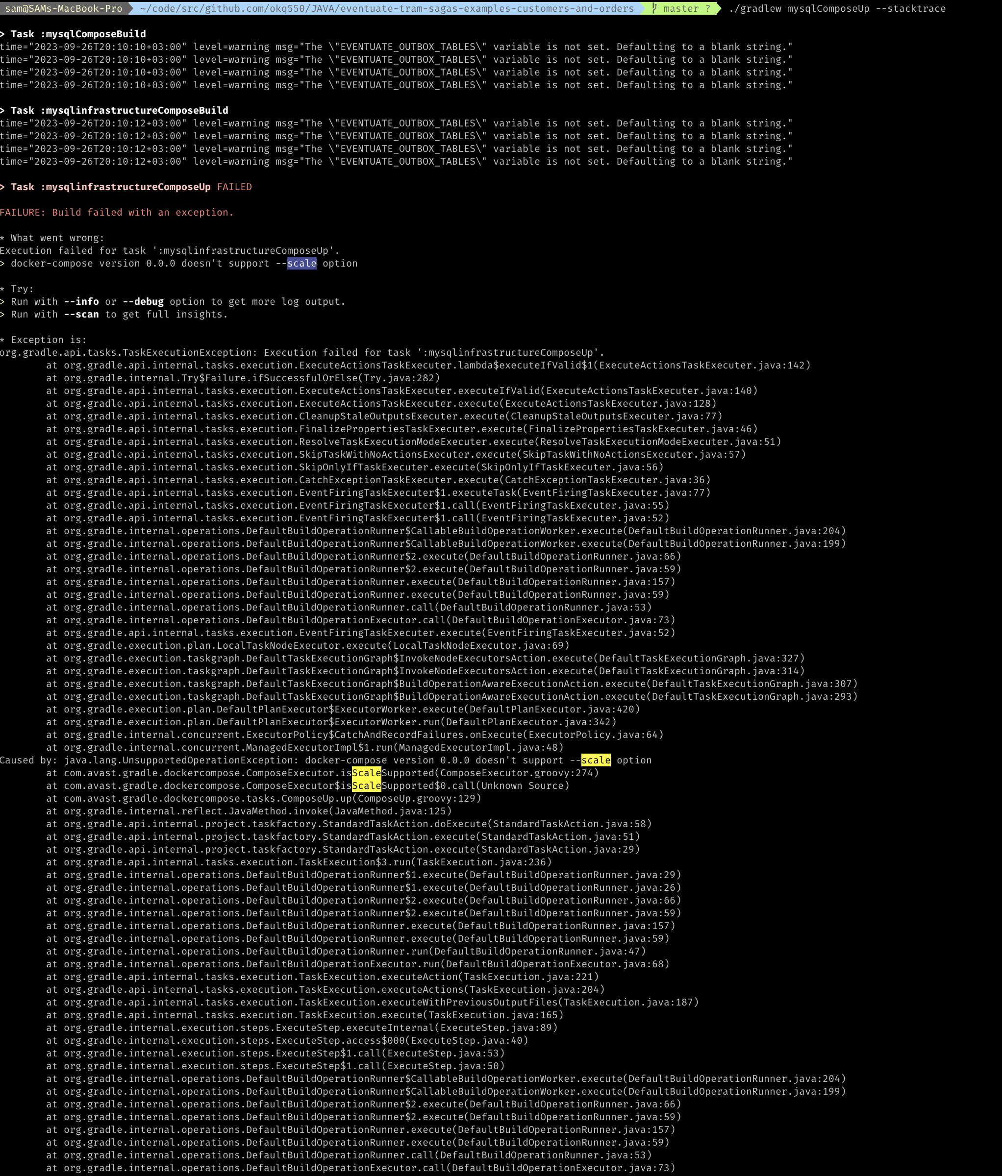 Unable to start the project - scale is not supported · Issue #66 · eventuate-tram/eventuate-tram ...