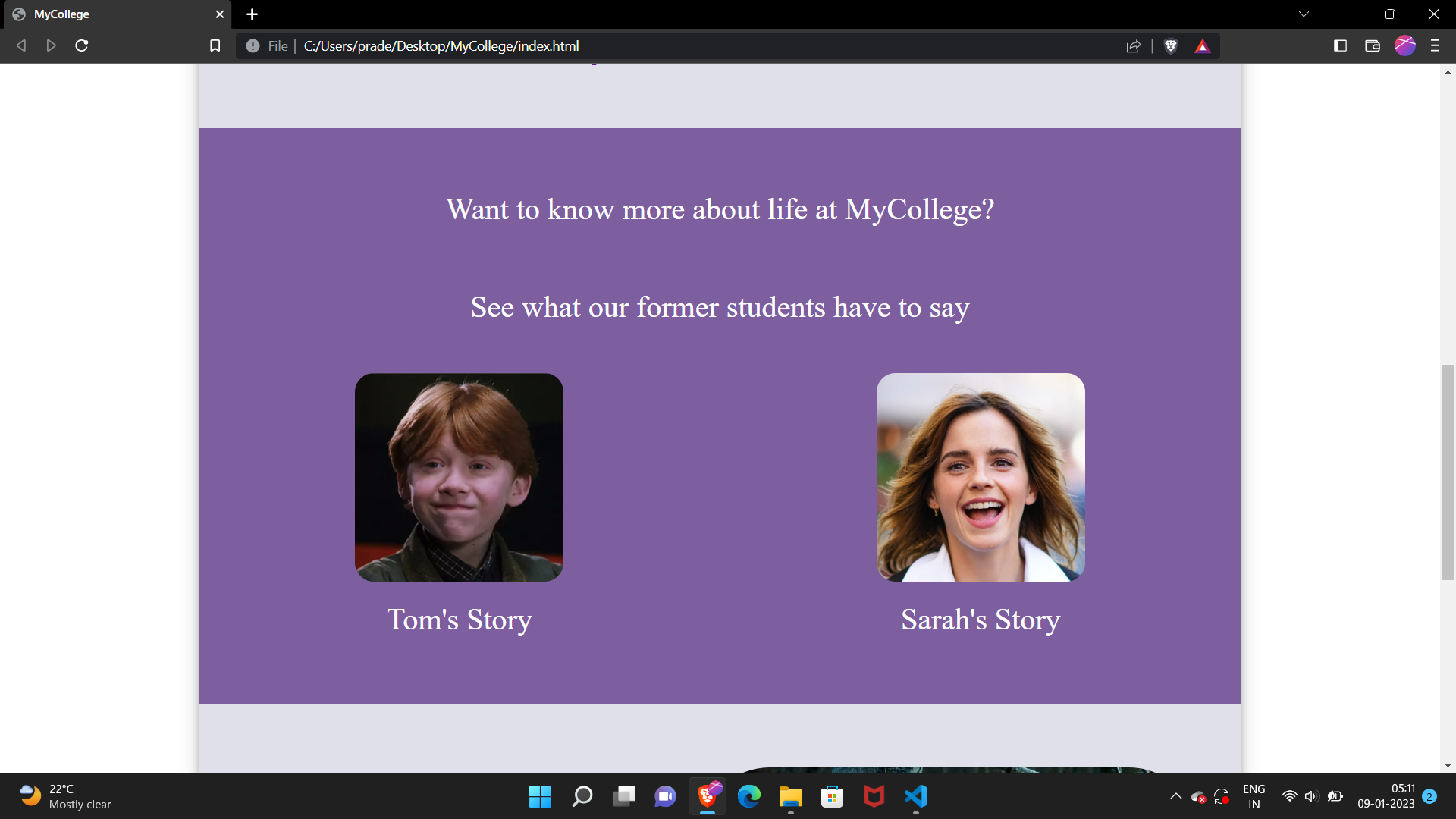 GitHub - siva-05/MyCollege-website: Infosys Springboard project 2