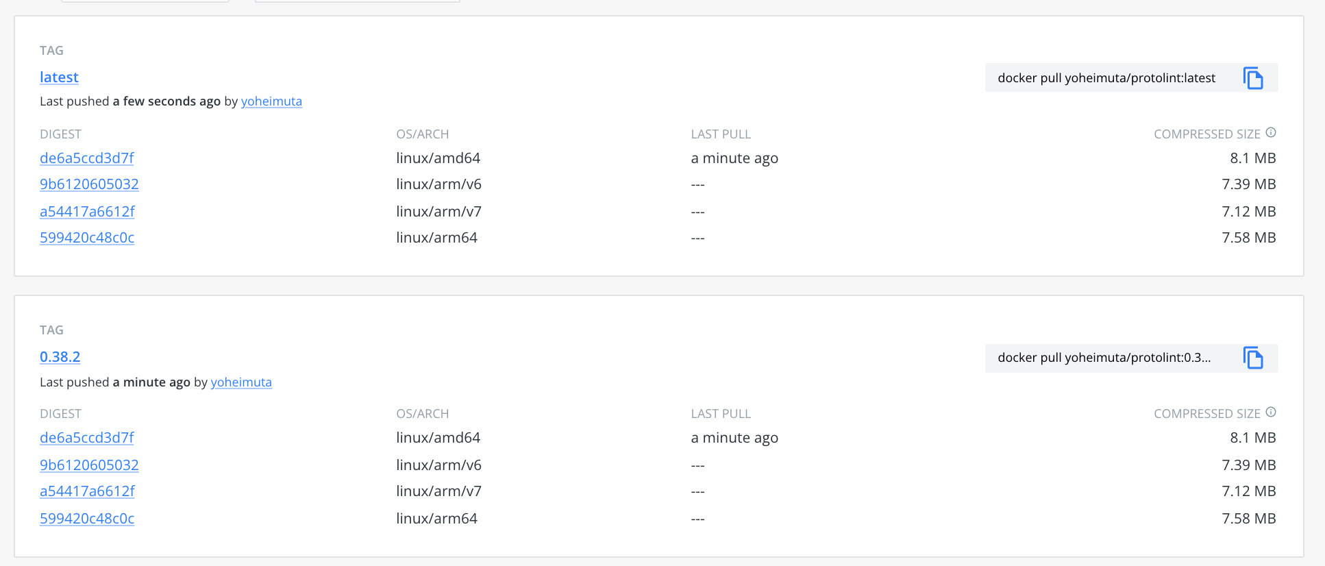 Docker hub arm64 tagged images? · Issue #251 · yoheimuta/protolint · GitHub