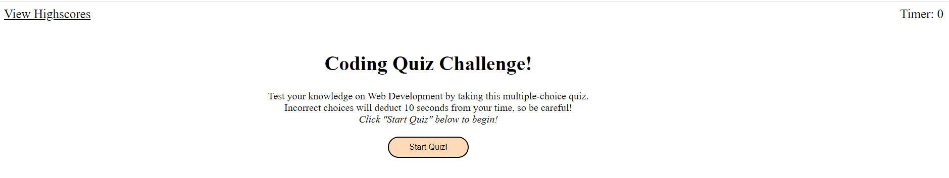 GitHub - Trengland/Coding-Quiz: Coding quiz challenge