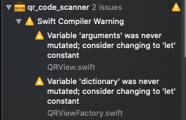 Xcode warnings · Issue #99 · juliuscanute/qr_code_scanner · GitHub