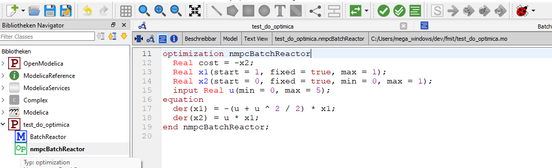 Running Built-in Dynamic Optimization using Optimica language extensions example emits a ...