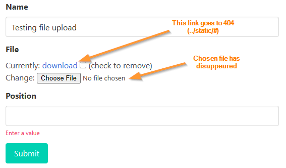 uploading file - issue with form when not accepted · Issue #770 · web2py/py4web · GitHub