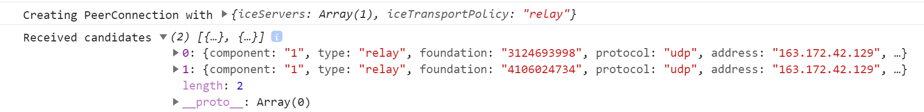 TURN "Test this server" always results in "Error: No working ICE ...