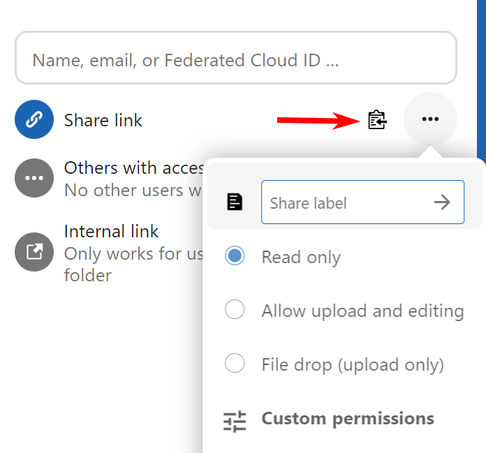 [Bug]: Copy shared link copy label instead of link · Issue #35684 · nextcloud/server · GitHub