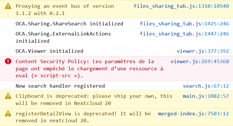 CSP complain about 'eval' on Firefox · Issue #427 · nextcloud/viewer ...