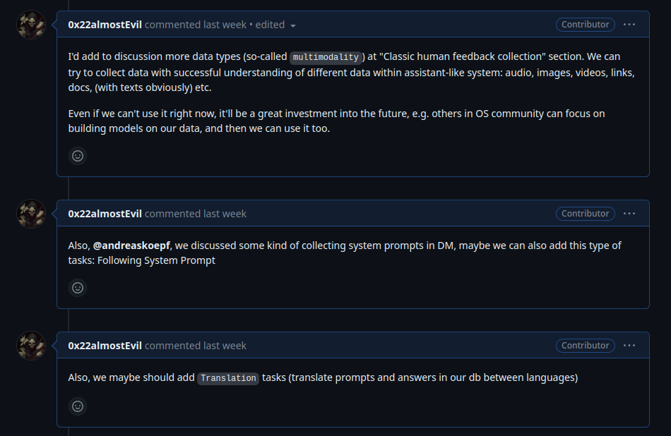 OA Developer Meeting (Friday, June 9, 2023 7:00pm UTC) · Issue #3321 · LAION-AI/Open-Assistant ...