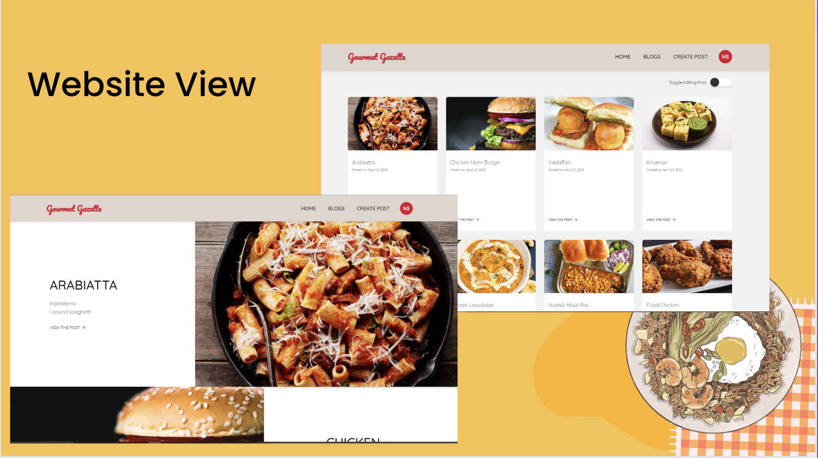 GitHub - Naivedya-Rai/GourmetGazette: A full stack food blog & interactive website made for ...
