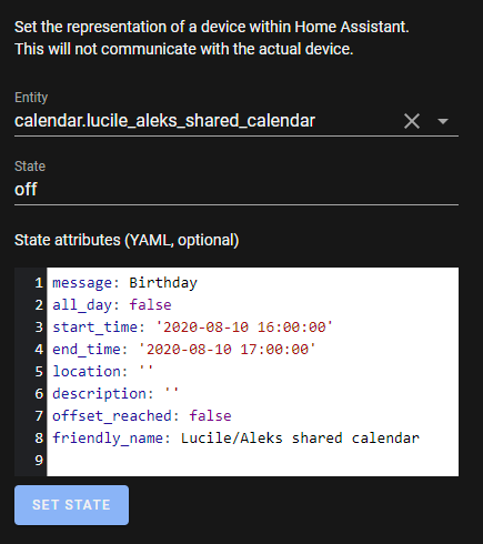 The calendar can't be loaded from Home Assistant component · Issue #233 ...