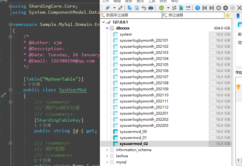 是否支持TableAttribute · Issue #129 · dotnetcore/sharding-core · GitHub