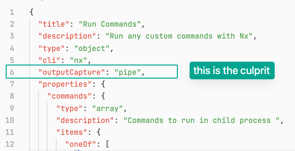 workspace|executors: run-commands breaks/strips terminal output · Issue #9069 · nrwl/nx · GitHub