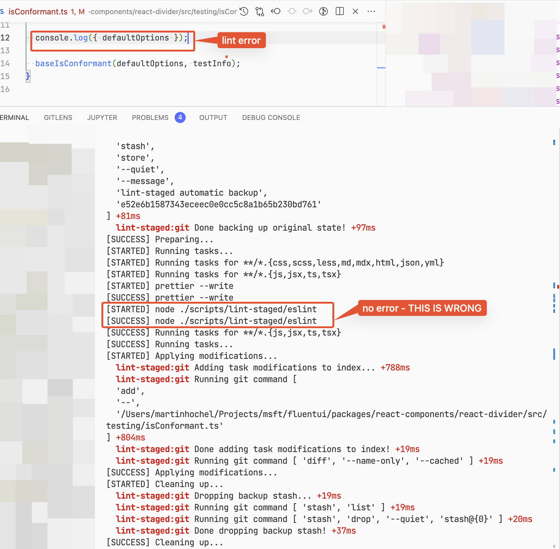 [Bug]: eslint is not invoked on pre-commit hook · Issue #25532 · microsoft/fluentui · GitHub
