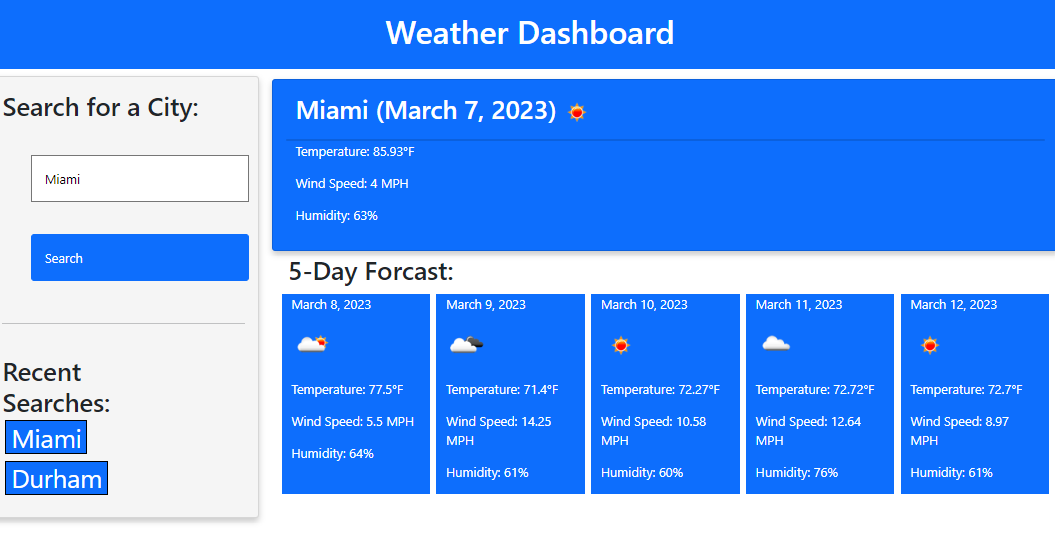 GitHub - dfbowen77/Weather-Dashboard: This is my submission for the ...