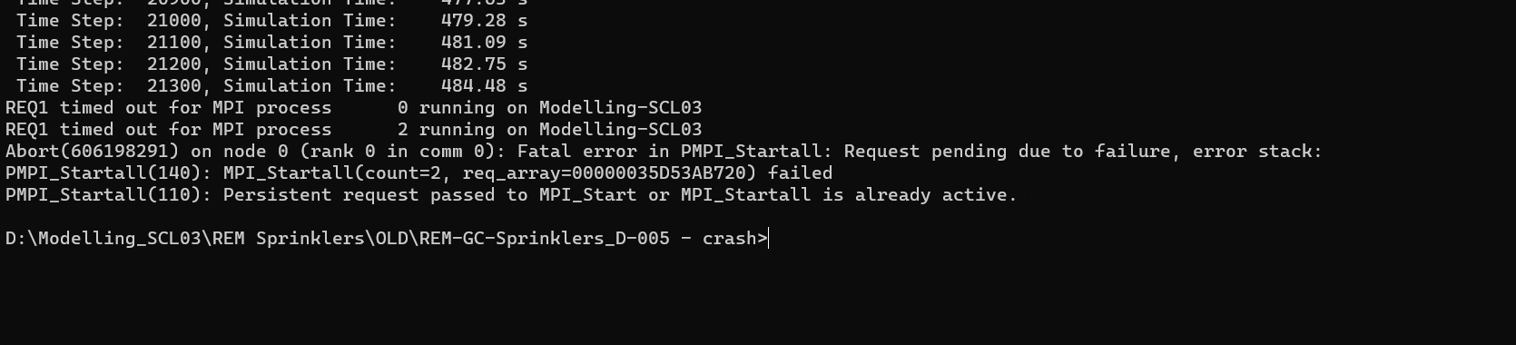 REQ1 timed out for MPI Process - Help · Issue #11322 · firemodels/fds · GitHub