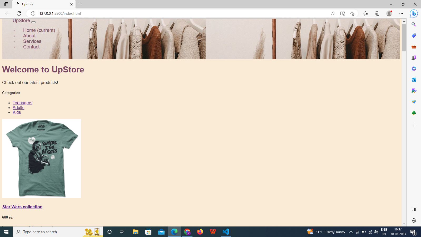 GitHub - jai2509/UpStore: This is a simple e-commerce store website built with HTML, CSS, and ...