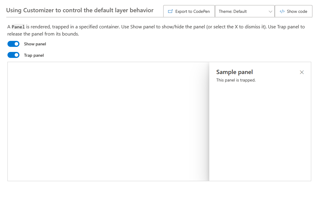 Can you provide a new example for the nested panel in the layout component? · microsoft fluentui ...