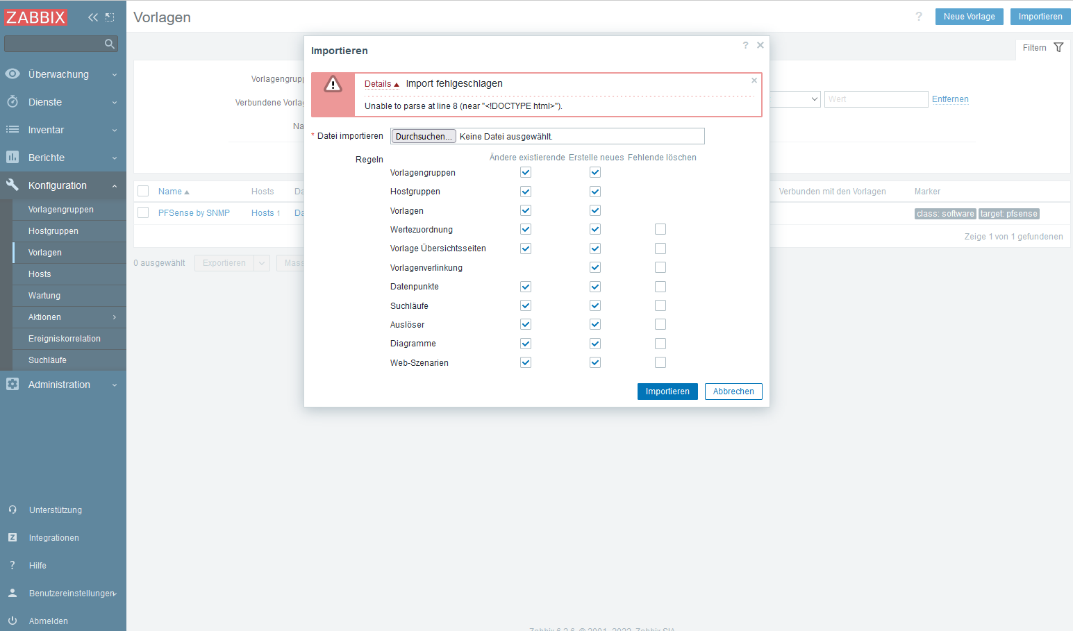 Zabbix Template Import Failure Issue 78 Patricegautier unifiZabbix 