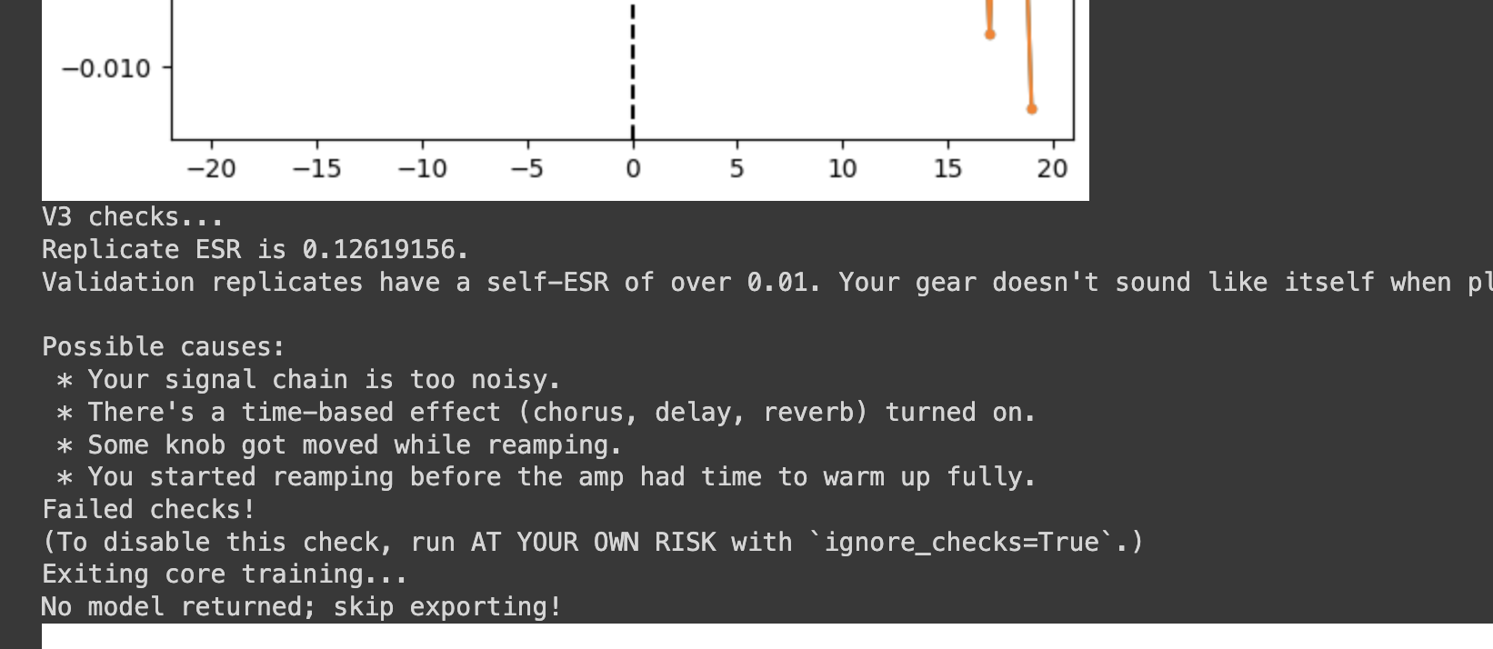 [BUG] ESR failure plot doesn't show. · Issue #343 · sdatkinson/neural-amp-modeler · GitHub