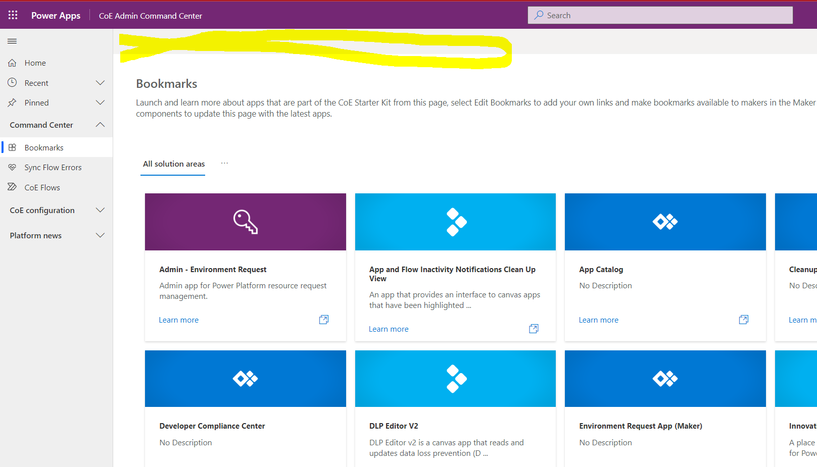 [CoE Starter Kit - BUG] Admin Command Center missing toolbar buttons · Issue #5321 · microsoft ...