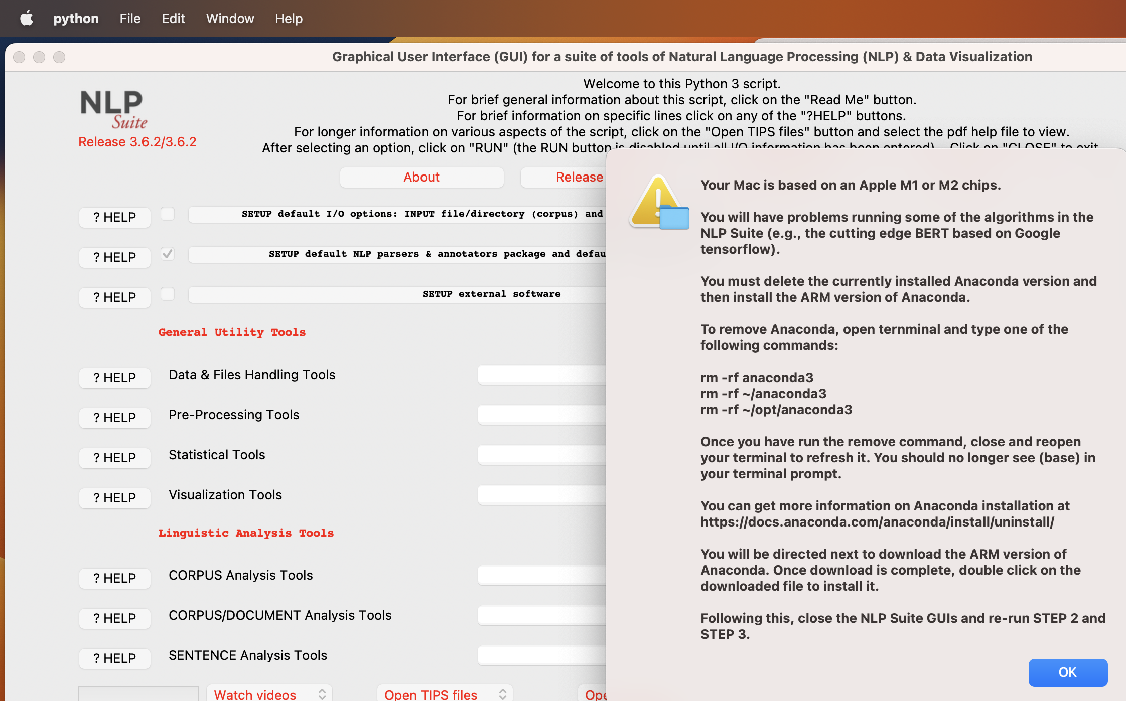 Anaconda Issue · Issue #1046 · NLP-Suite/NLP-Suite · GitHub