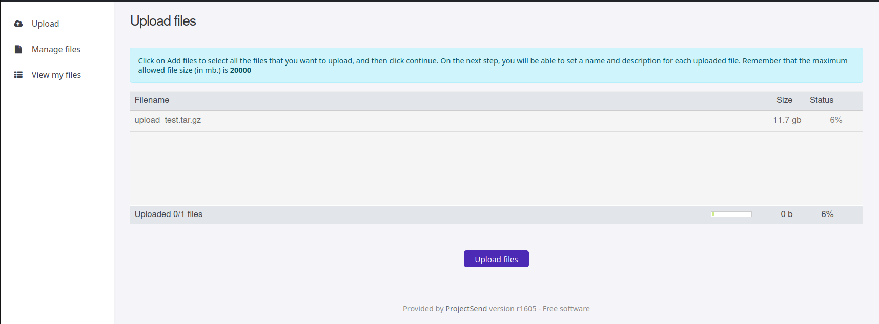 Strange behavior with large file(s) · Issue #1268 · projectsend/projectsend · GitHub