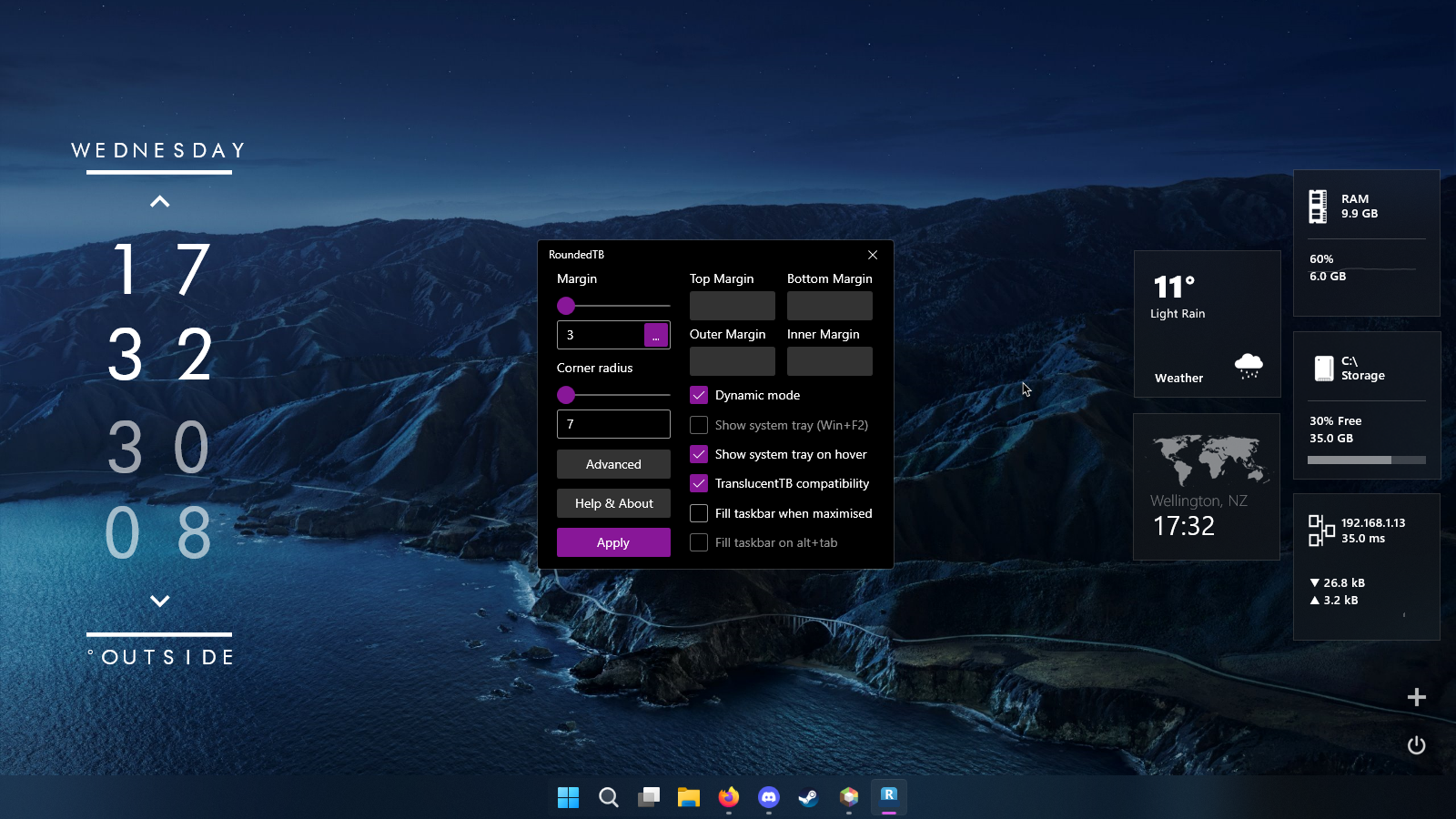 Dynamic Mode not working correctly · Issue #322 · RoundedTB/RoundedTB · GitHub