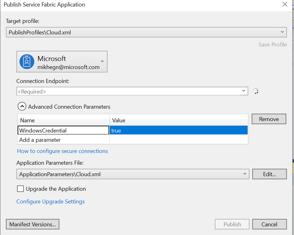 Publish SF app from VS2017 to unsecured cluster · Issue #1223 · microsoft/service-fabric-issues ...