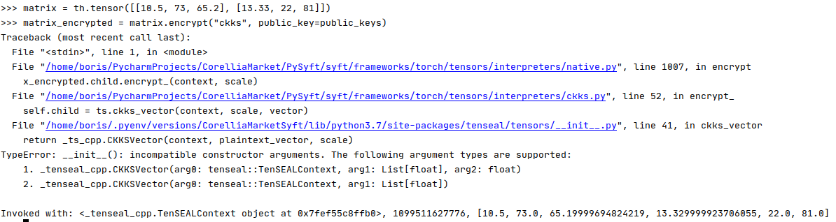 TenSEAL framework missing for CKKS encryption · Issue #4784 · OpenMined/PySyft · GitHub