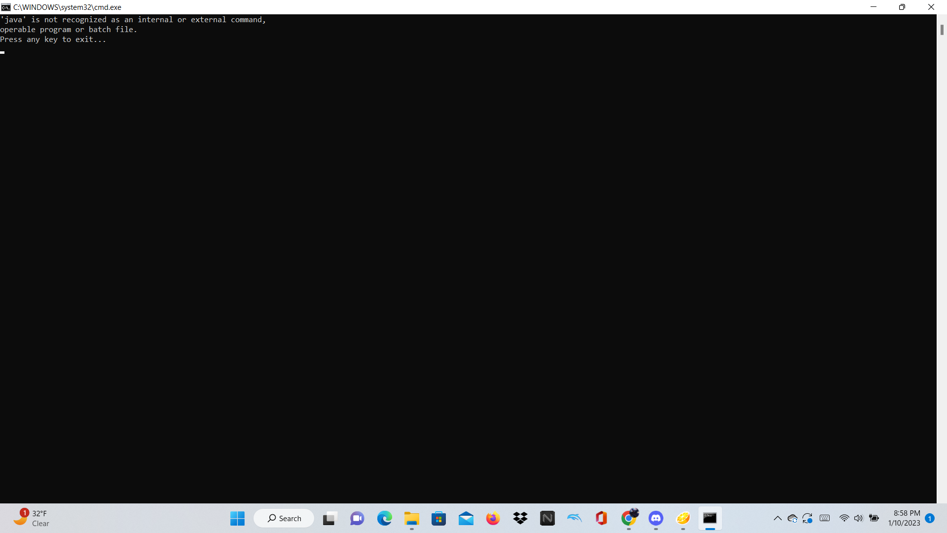 [Help] Trying to open the launcher and getting the message ''java' is not recognized as an ...