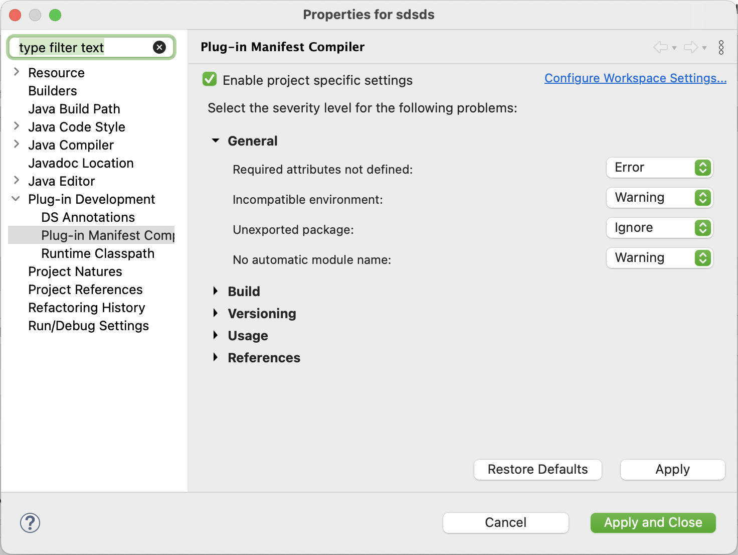Project specific settings not available for schema and feature compilers · Issue #464 · eclipse ...