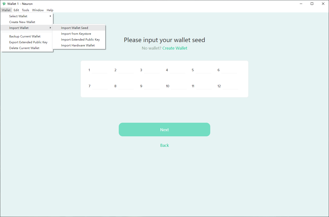 Create/Import Wallet · Issue #2830 · nervosnetwork/neuron · GitHub