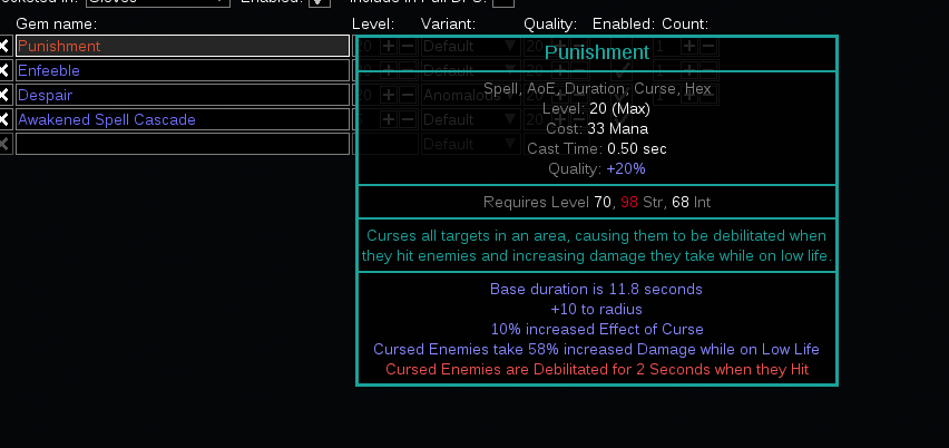 Punishment curse tag bug · Issue #6424 · PathOfBuildingCommunity/PathOfBuilding · GitHub